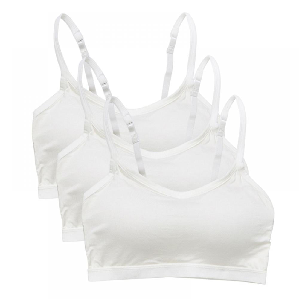 3 Pieces Mini Camisole Bra Wireless Padded Bra with Adjustable Straps ...