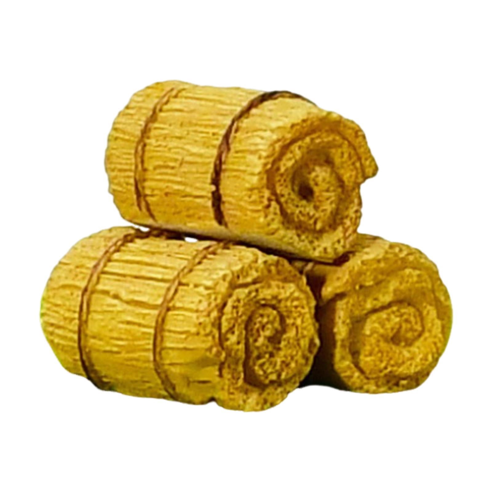 3 Pieces Mini Hay Bales Model Resin Material Dollhouse Decoration for ...