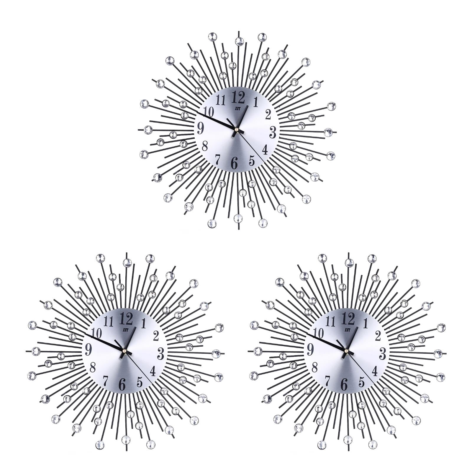 3 Pieces Modern Wall Clock Clocks for Walls Unusual European Style ...
