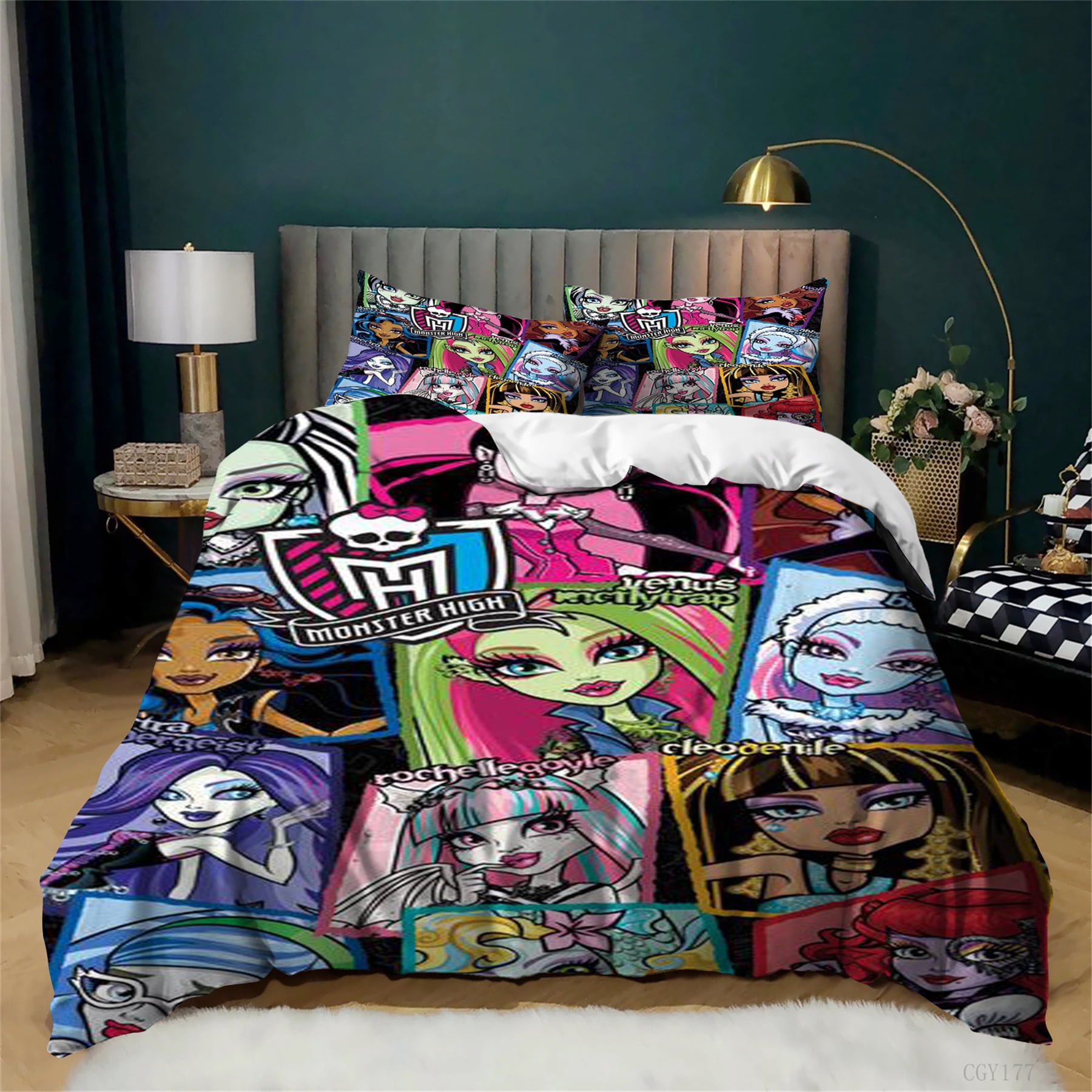 3 Pieces Monster High Bedding Sets Soft and Breathable Duvet Cover Sets ...