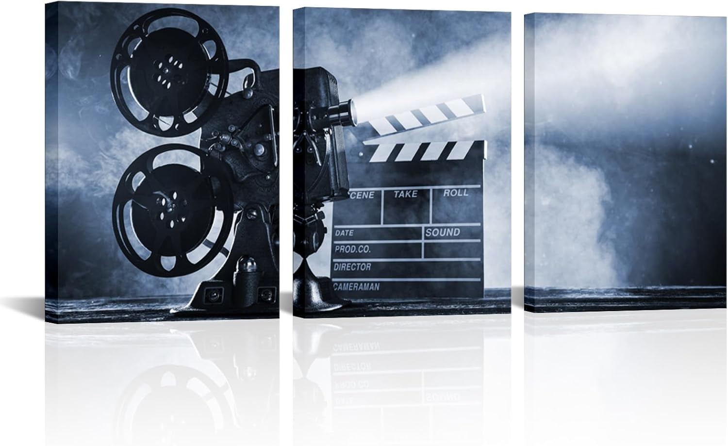 3 Pieces Movie Theater CanvasClassic Old Fashion Film Reels Poster ...