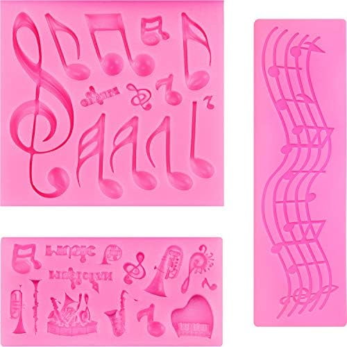 3 Pieces Music Note Fondant Mold Music Note Lace Mat Silicone Musical ...
