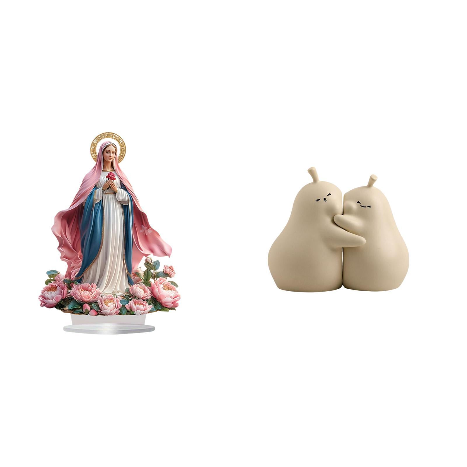 3 Pieces Nativity Scene Sculpture Acrylic Ornament Ceramic Bookends ...