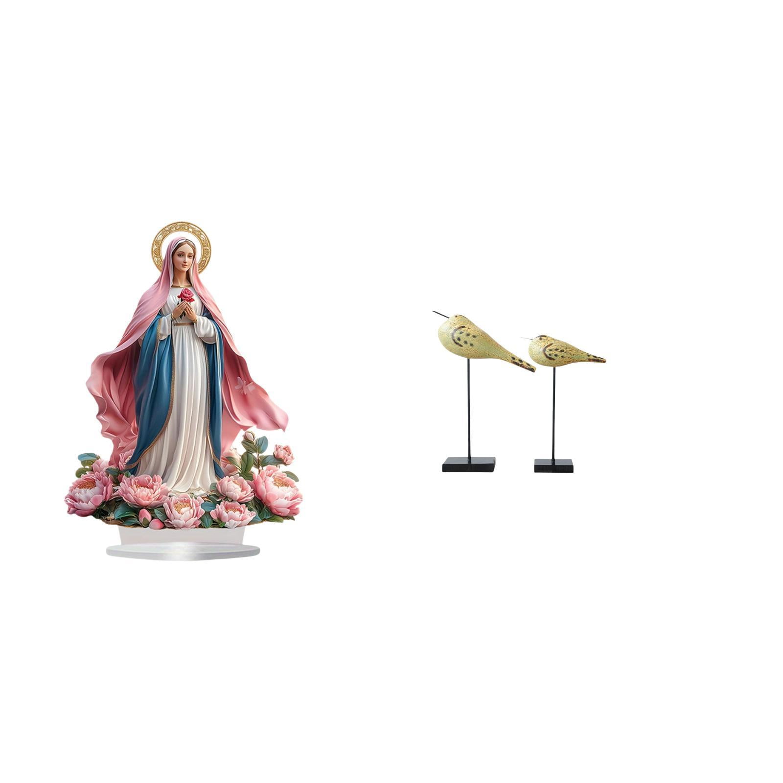 3 Pieces Nativity Scene Sculpture Bird Statues 2D Acrylic Ornament with ...
