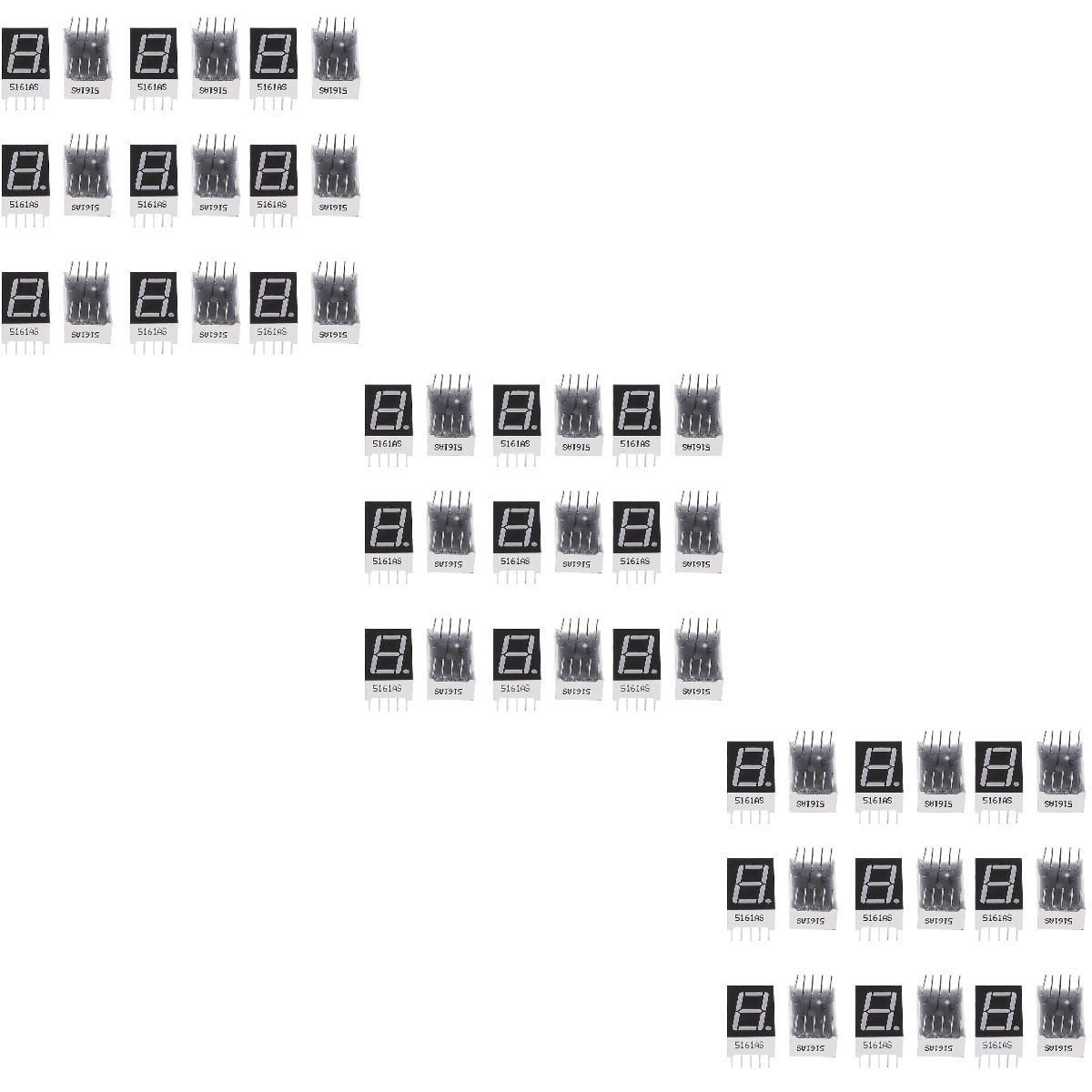 3 Pieces Number Indicator Highlight Digital Tube LED Segment Display ...