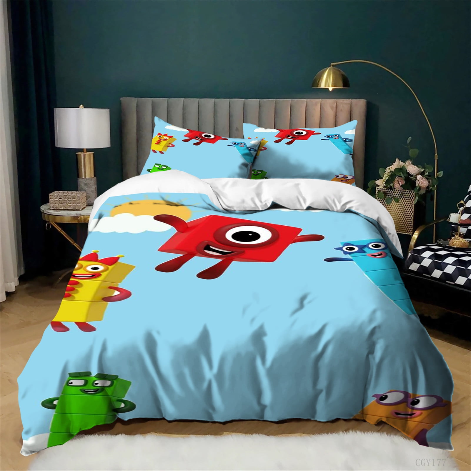 3 Pieces Numberblocks Bedding Set Soft Breathable Comforter Set for ...