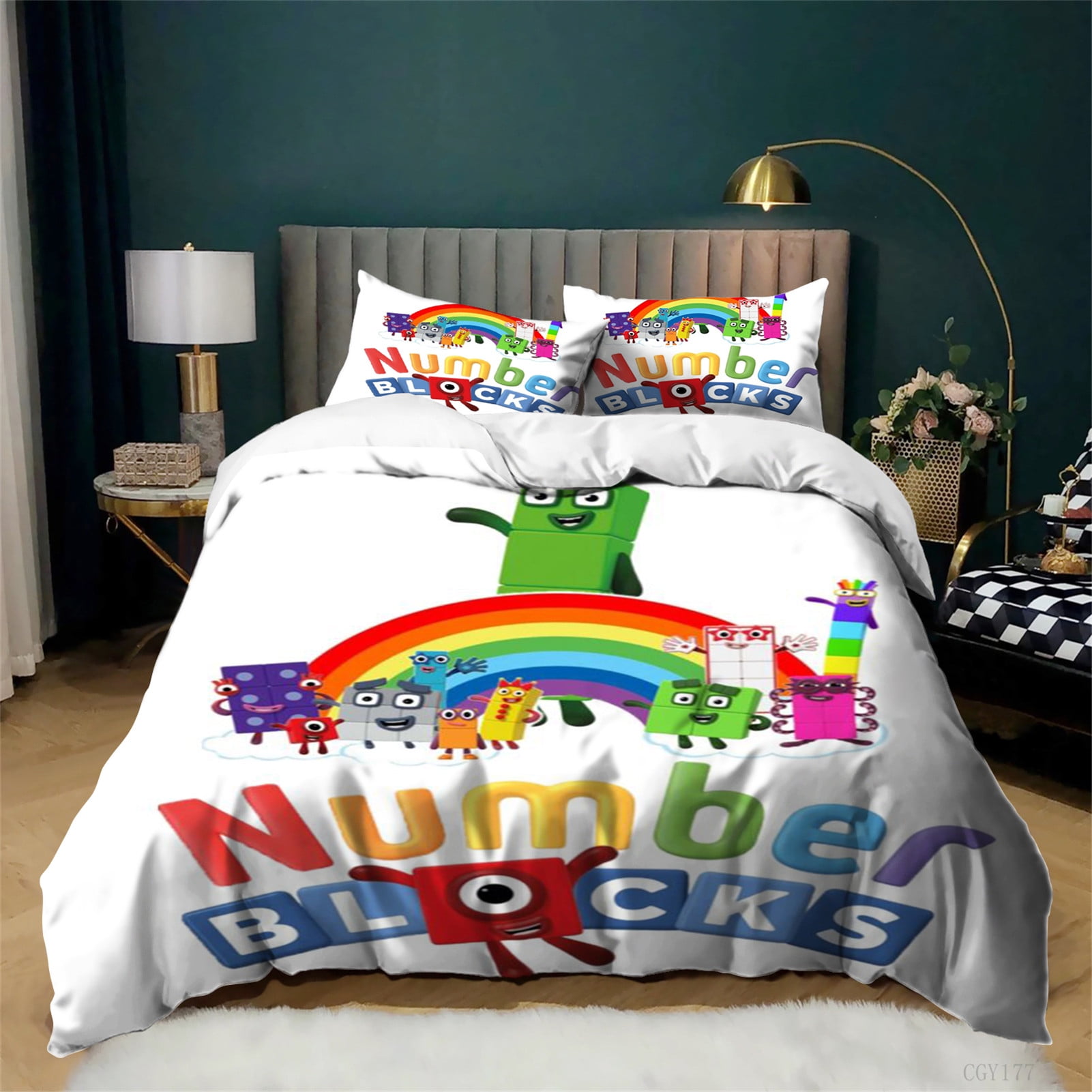 3 Pieces Numberblocks Bedding Set Soft Breathable Comforter Set for ...