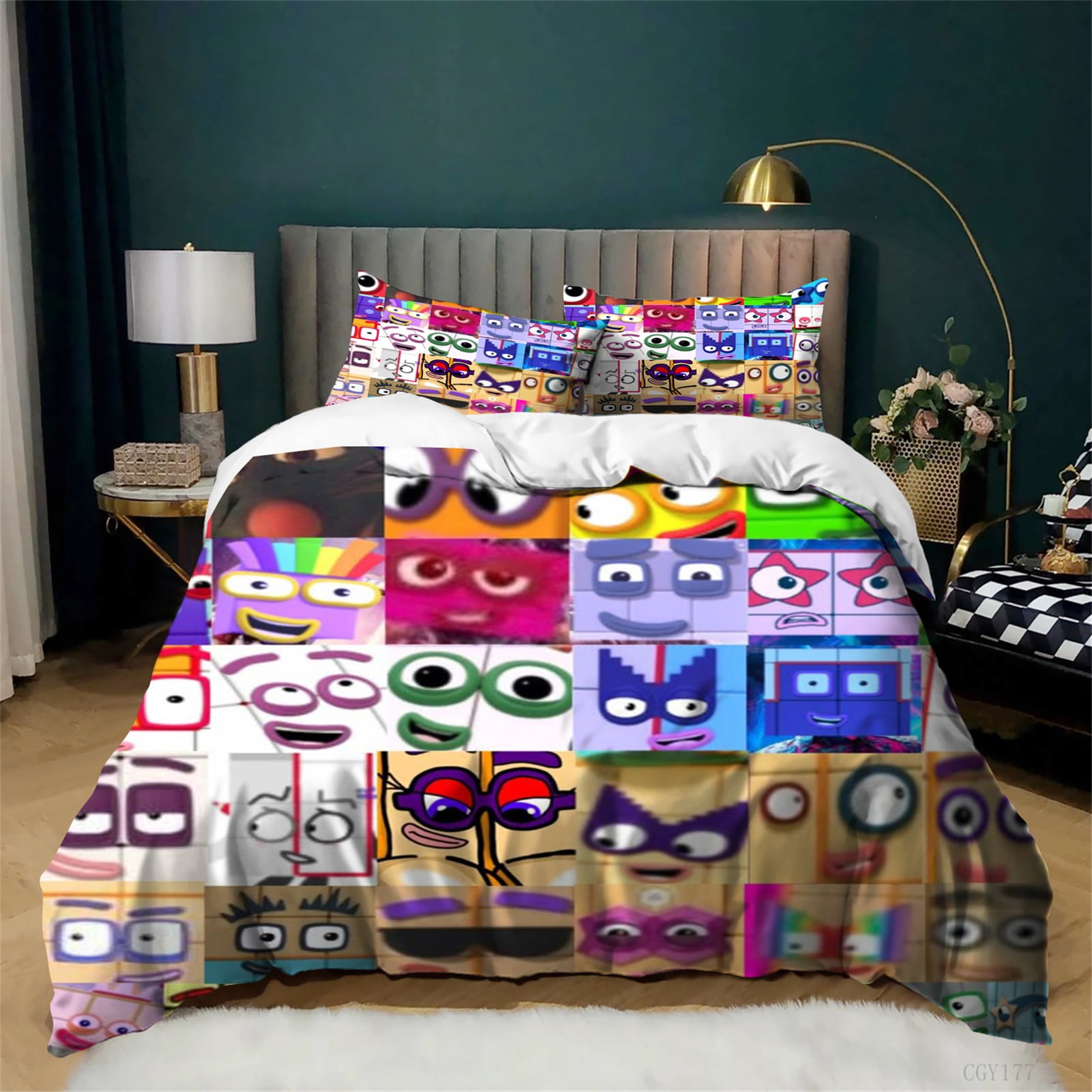 3 Pieces Numberblocks Bedding Set Soft Breathable Comforter Set for ...