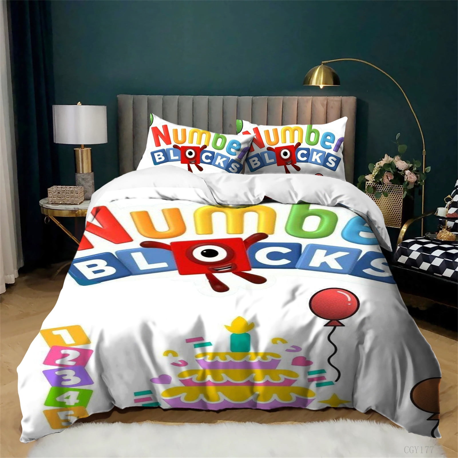3 Pieces Numberblocks Duvet Cover Set Ultra Soft Bedding Set ...