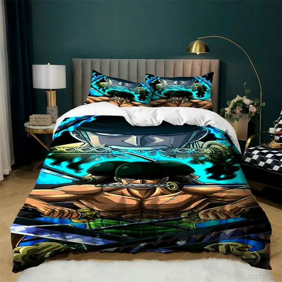 3 Pieces One Piece Bedding Set All Season Soft Breathable Quilt Cover ...
