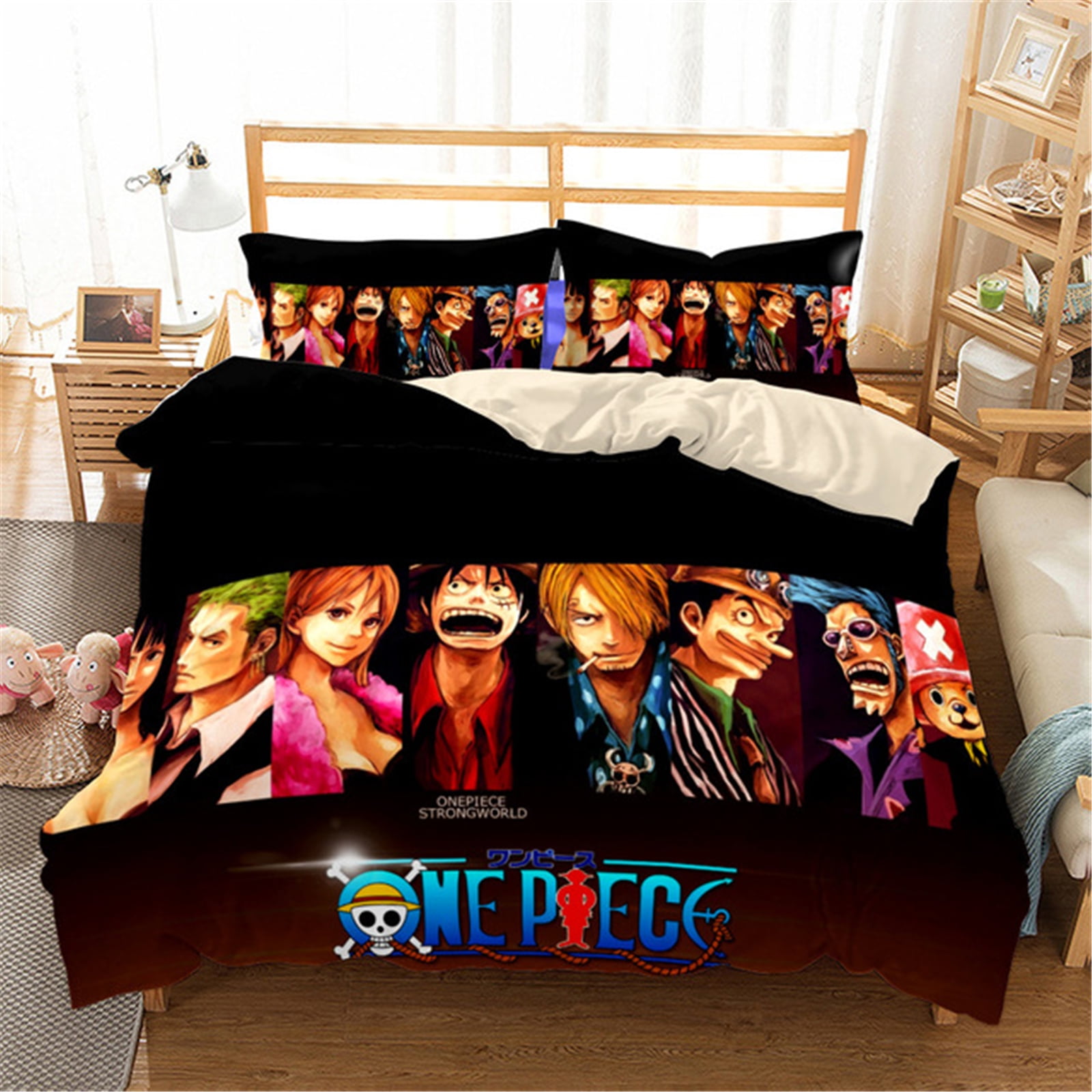 3 Pieces One_Pieces Duvet Cover Set 3D Printed Anime Bedding Sets Queen ...