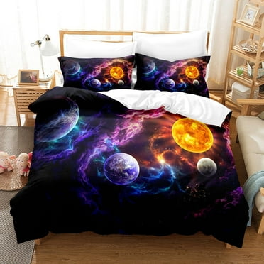 Btargot 3D Printed Galaxy Outer Space Comforter Set Full for Kids Boys ...