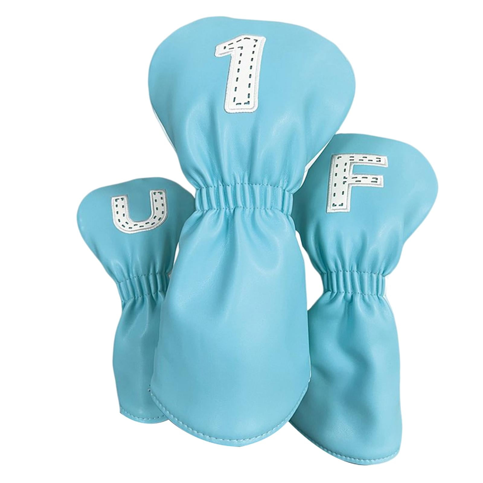 3 Pieces PU Golf Club Headcover Designed to Fit All Woods and Drivers ...
