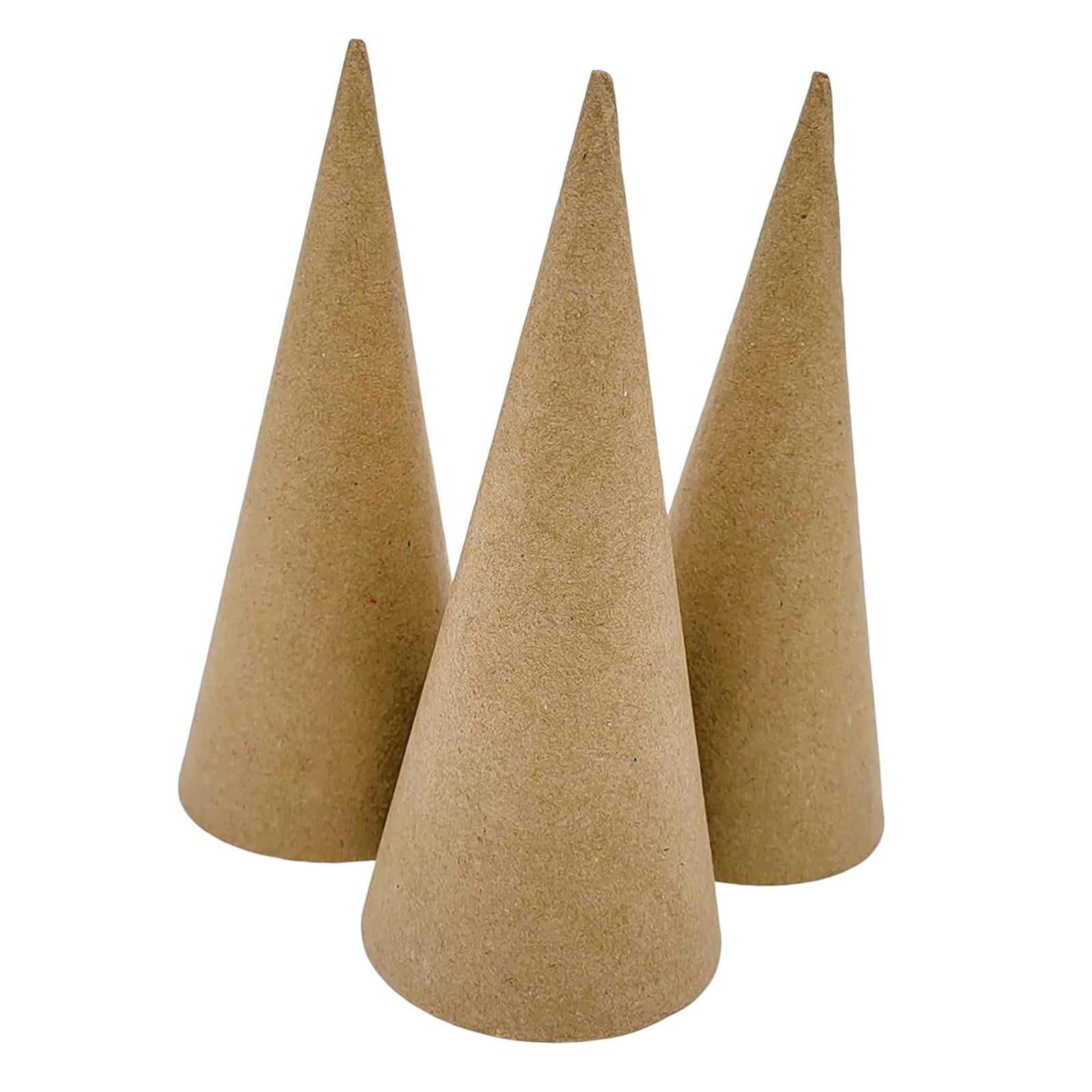 3 Pieces Paper Cone Paper Mache Cones DIY Gnomes Ornament Educational ...