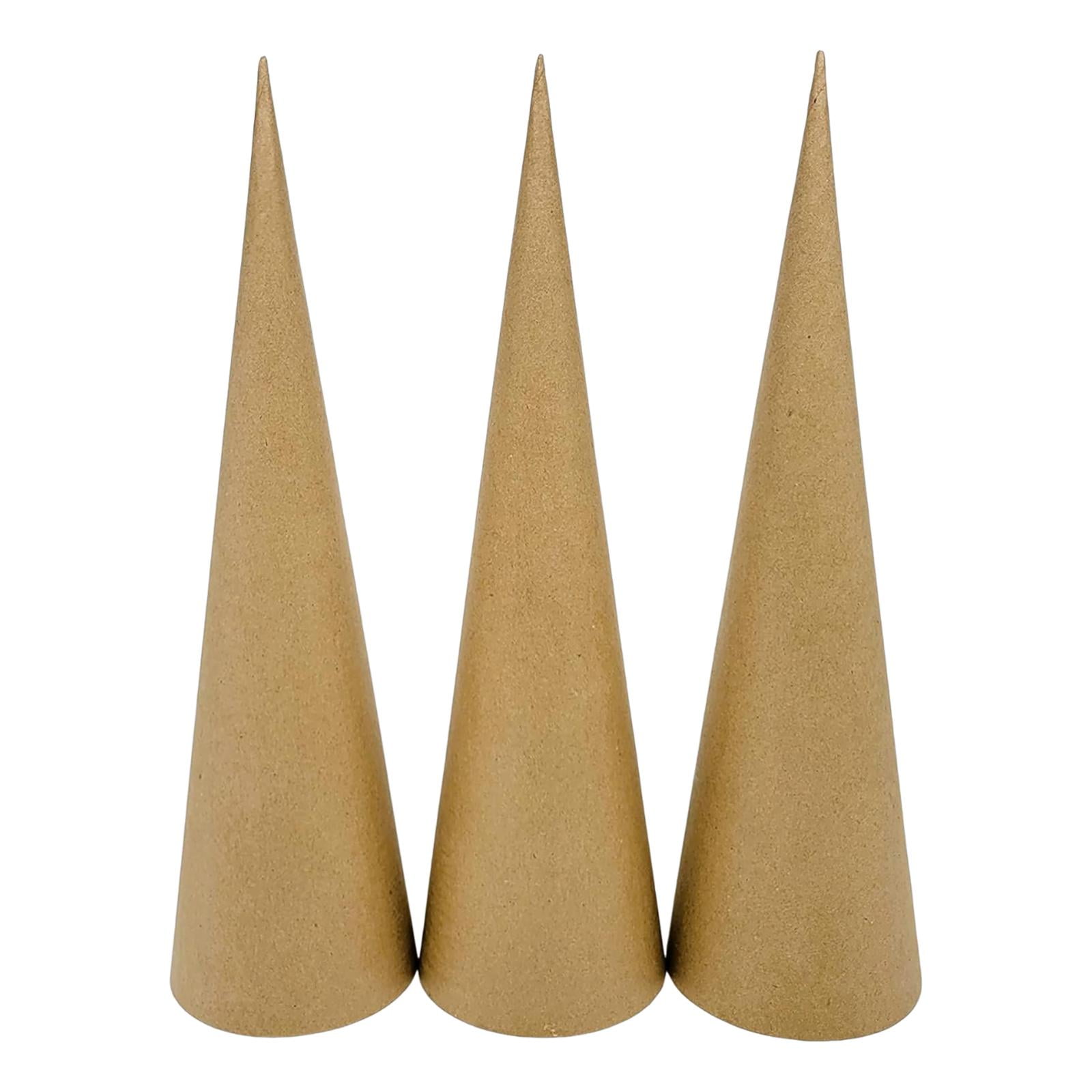 3 Pieces Paper Mache Cones Craft Cone Paper Cone 35cm Lightweight for ...