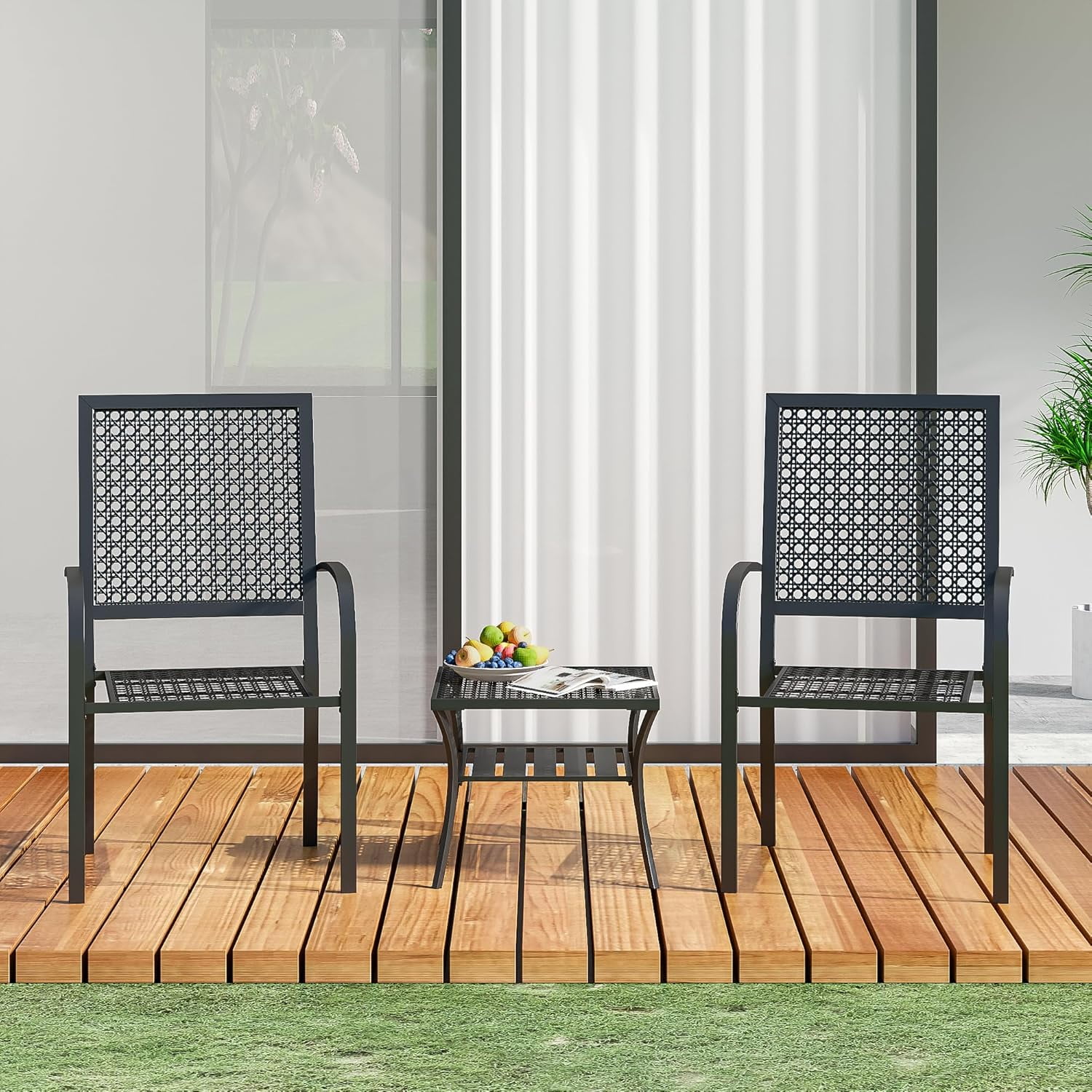 3 Pieces Patio Bistro Set, Outdoor Patio Furniture Set, Modern Patio ...