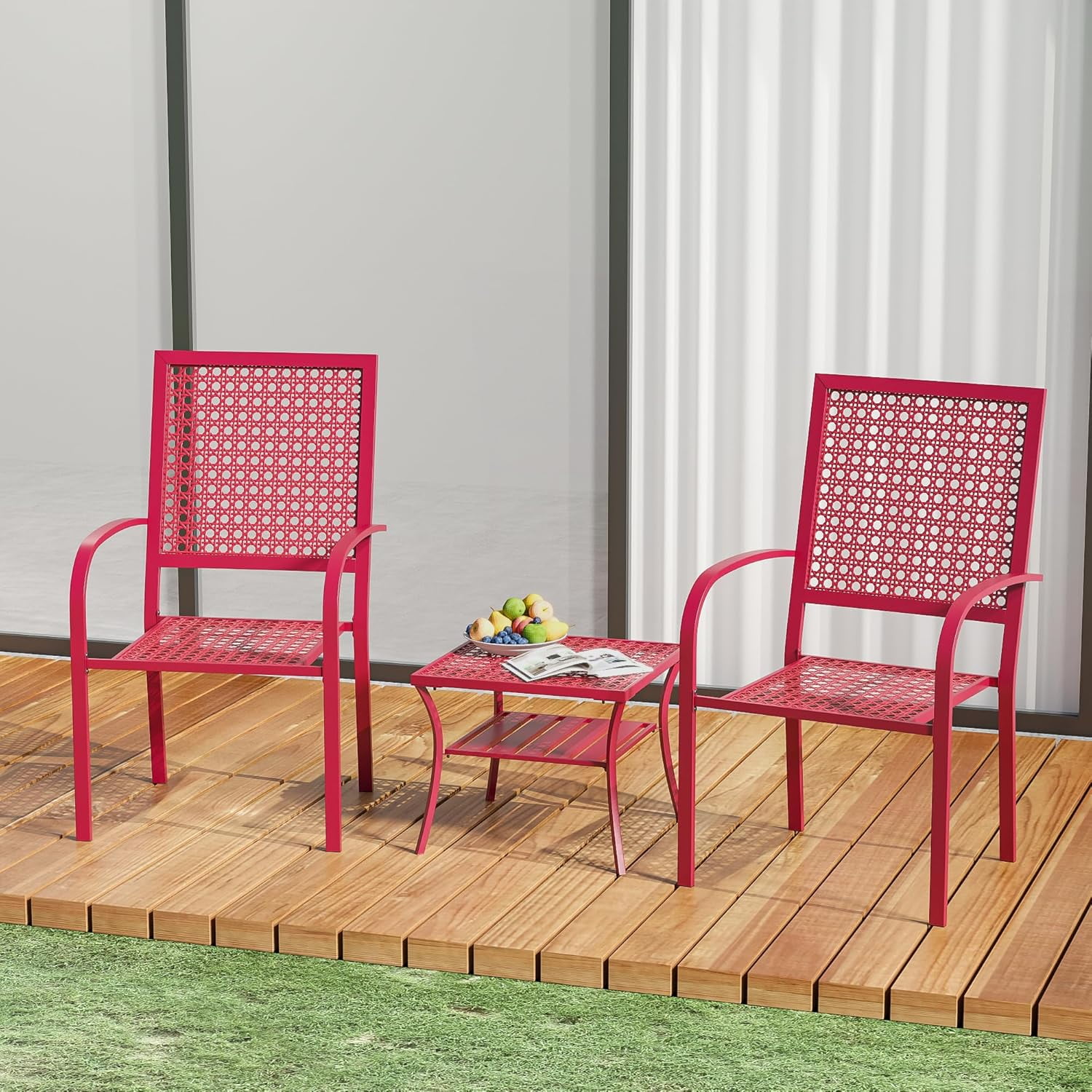3 Pieces Patio Bistro Set, Outdoor Patio Furniture Set, Modern Patio ...