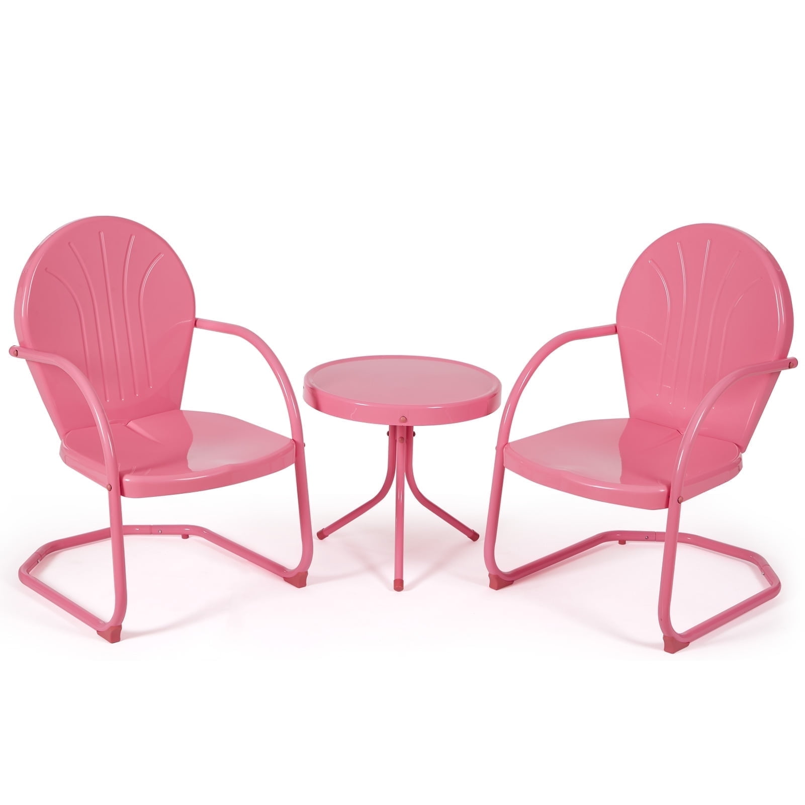 3 Pieces Patio Bistro Set Retro Metal Outdoor Seating Set Conversation ...