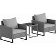 3 Pieces Patio Furniture Set, Wicker Conversation Bistro Set with 4 ...