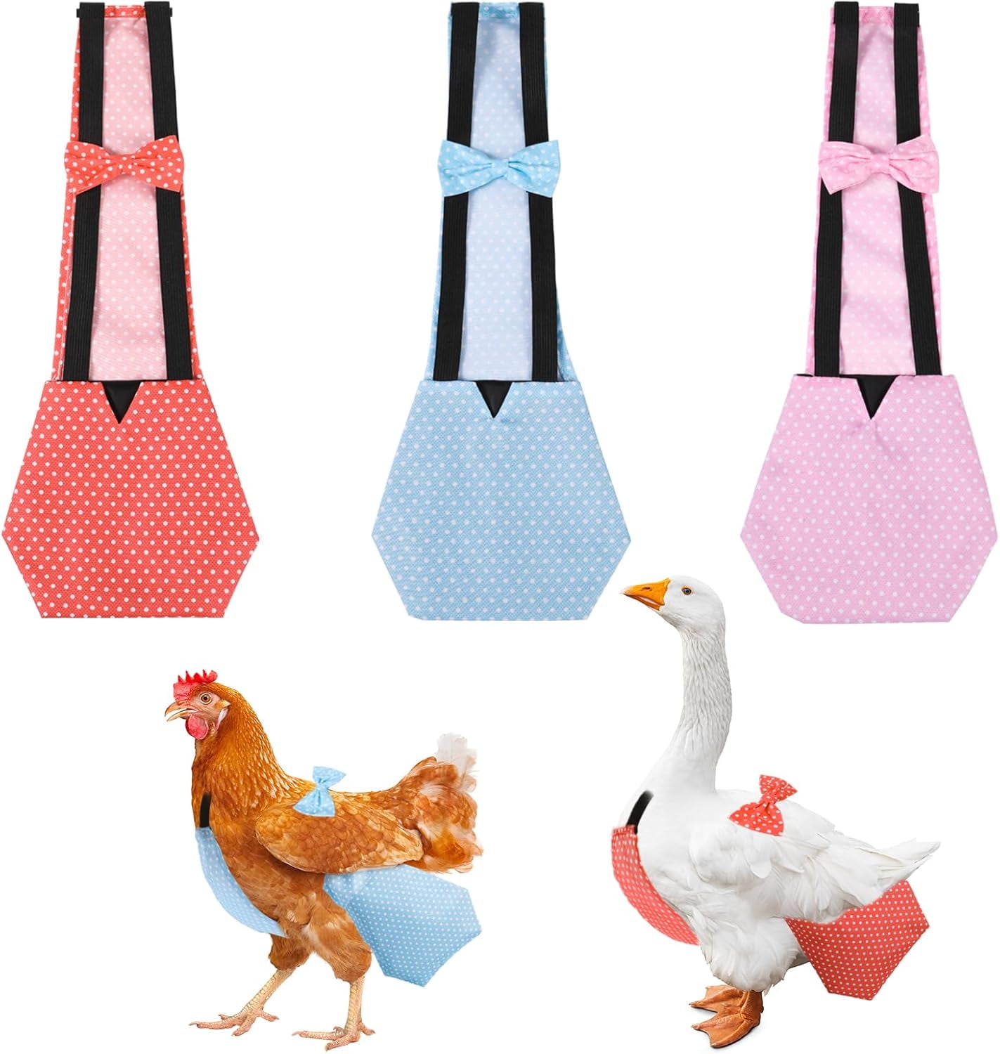 3 Pieces Pet Chicken Diapers for Hens,Reusable Duck Diapers with Bow ...