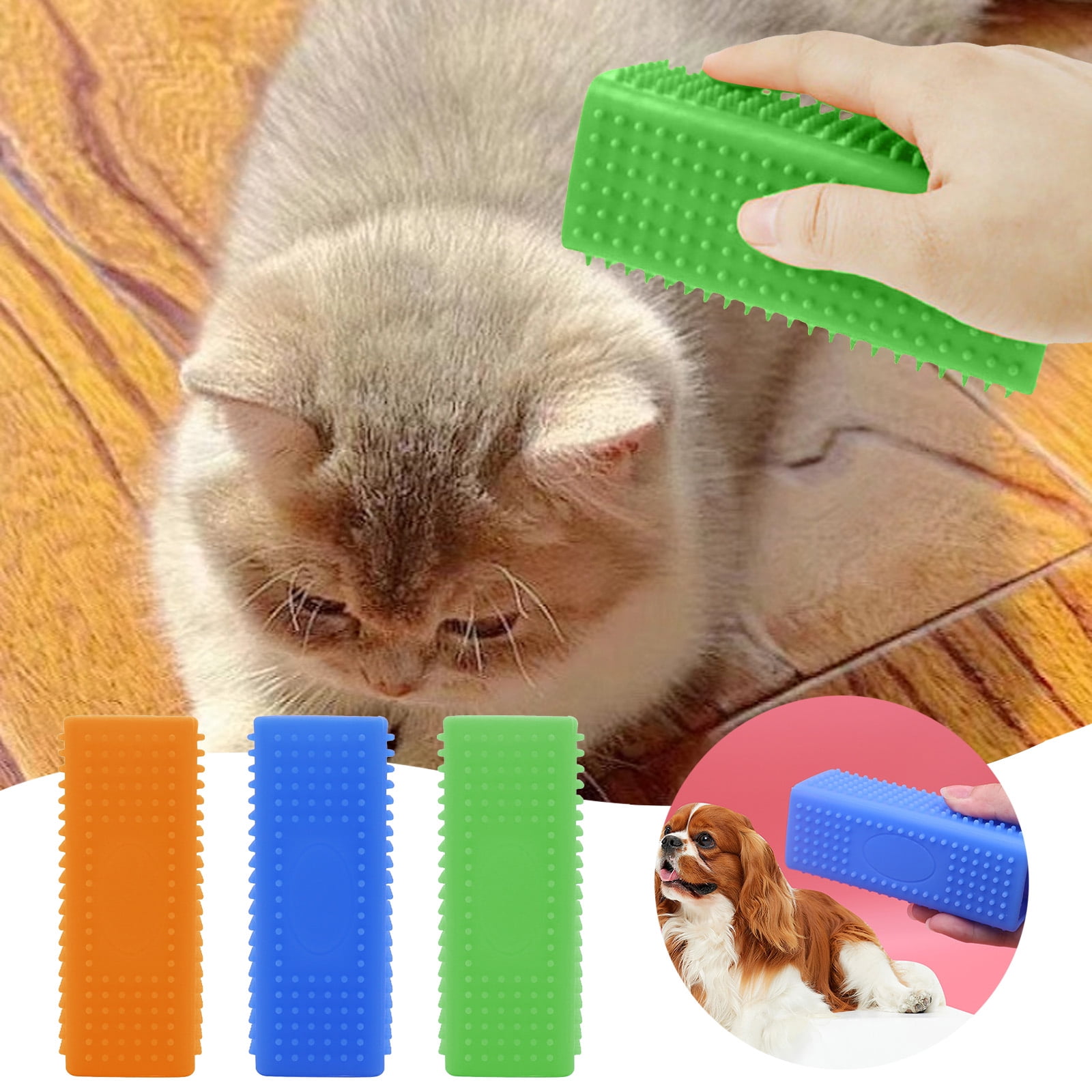 3 Pieces Pet Dog Cat Hair Remover Block Roller Cleaner Hollow Silicone ...