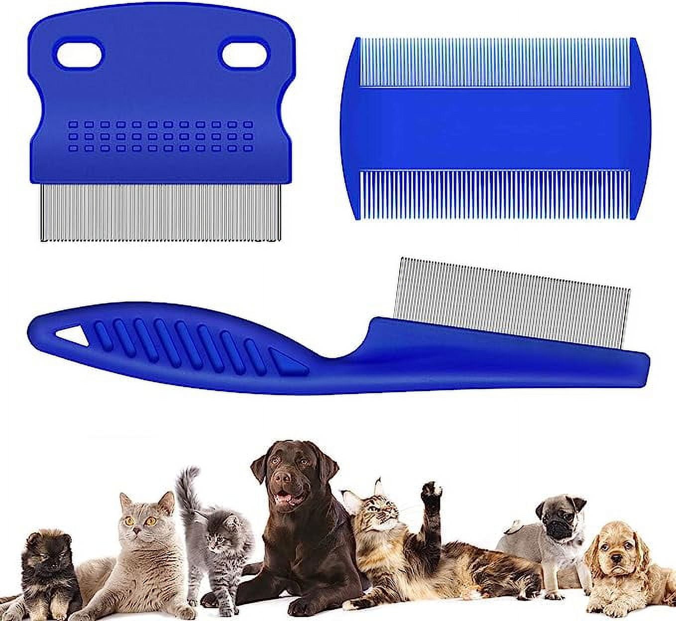 3 Pieces Pet Lice Combs Dog Grooming Flea Comb Cat Tear Stain Comb For ...
