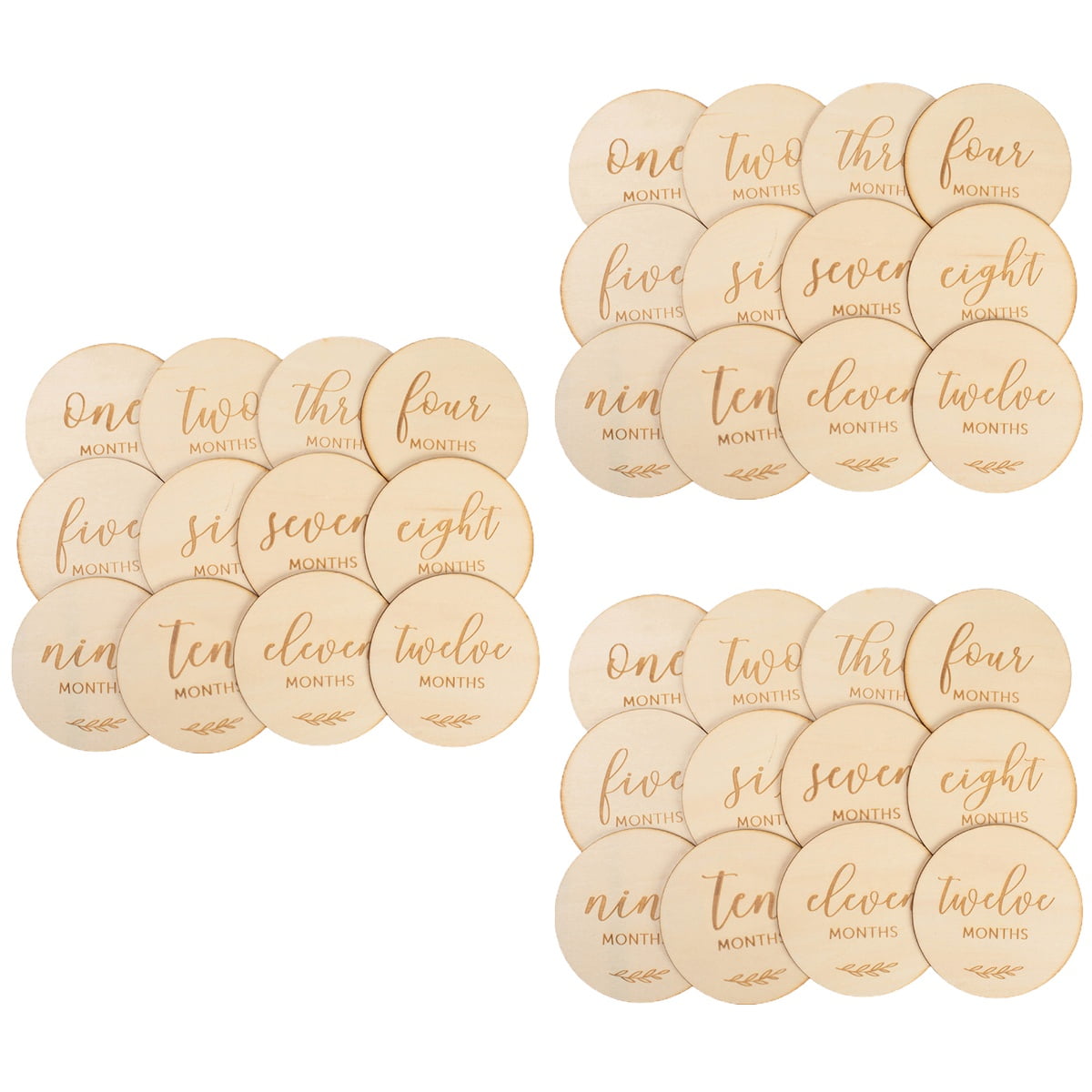 3 Pieces Photograph Wood Chips The Baby Milestone Cards Birth Month ...