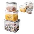 3 Pieces Plastic Food Storage Containers Airtight with Lids, BPA Free ...