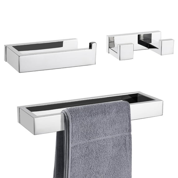 3 Pieces Polished Chrome Bathroom Hardware Accessories Set,SUS304 ...
