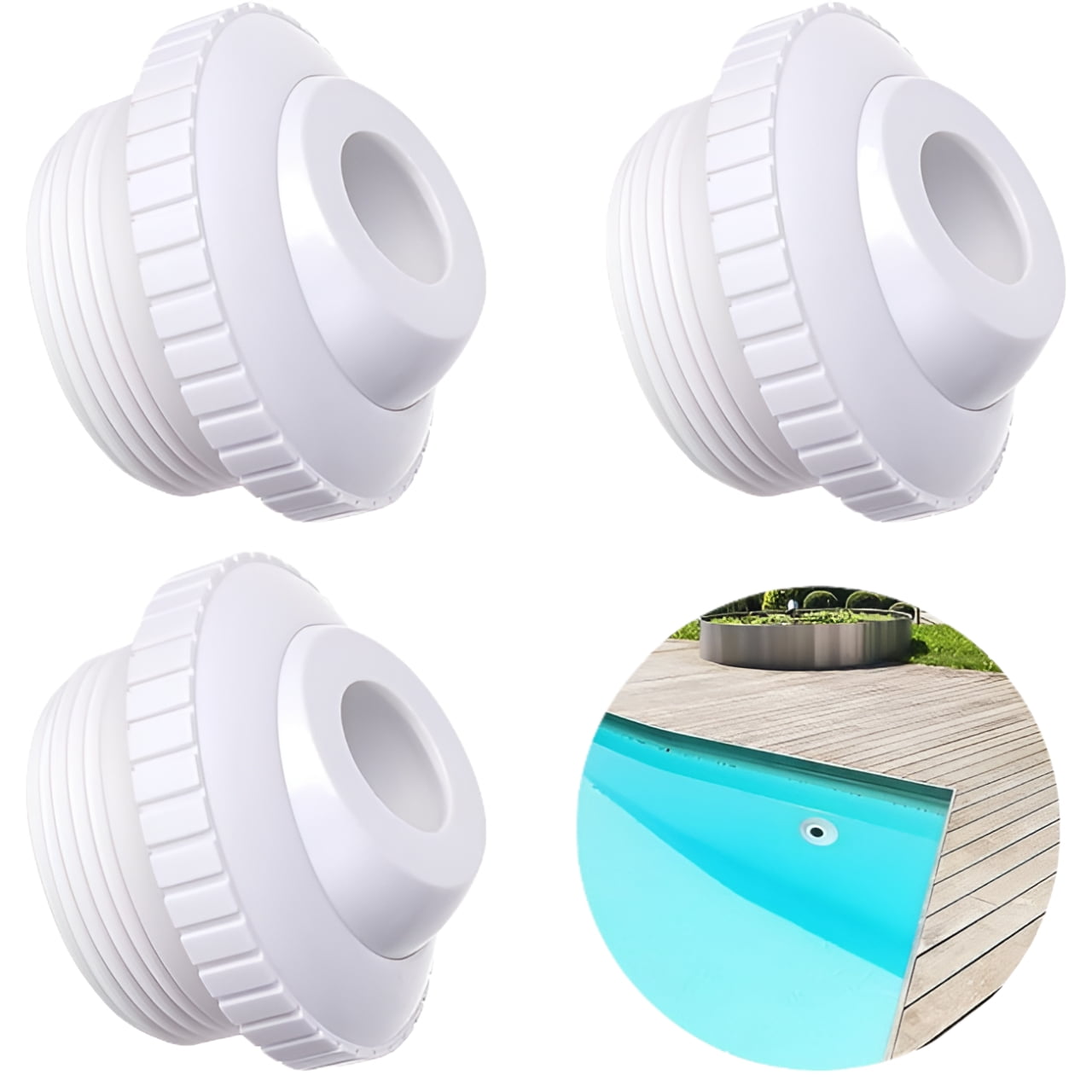3 Pieces Pool Jet Nozzles, 3/4" Directional Flow Eyeball Inlet Jet ...