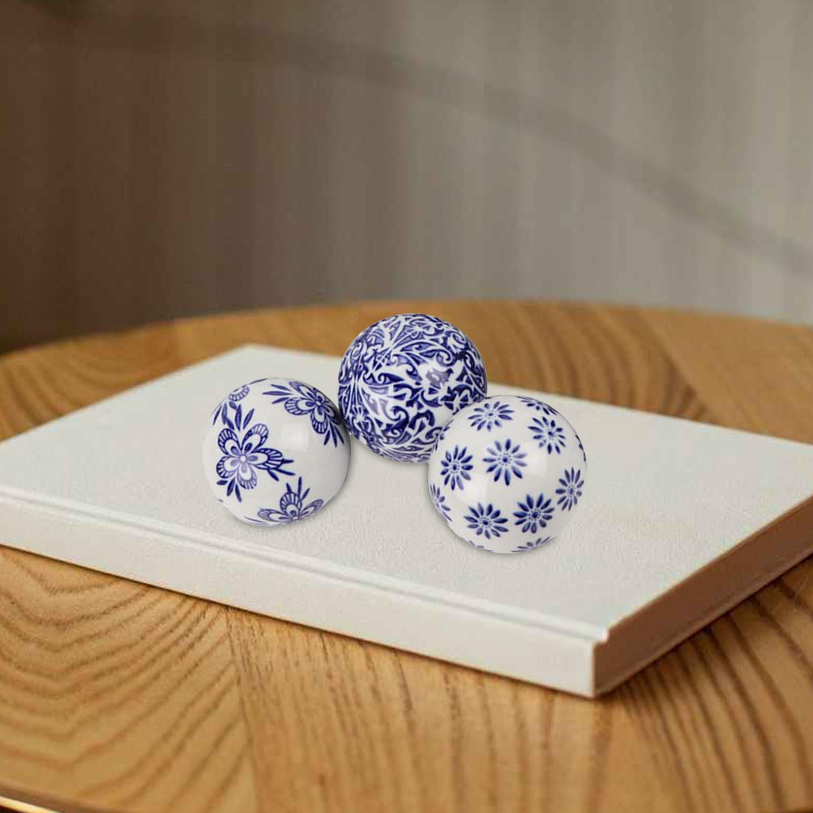 3 Pieces Porcelain Ball Ceramic Orb Retro Style Aquarium Decor ...
