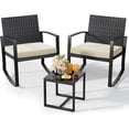 3 Pieces Porch Furniture Set Patio Rocking Bistro Set Outdoor Patio ...