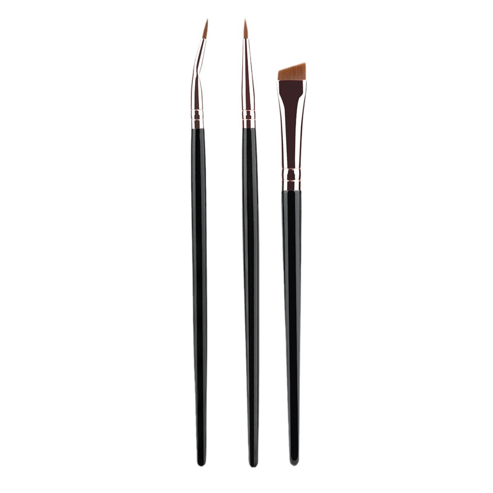3 Pieces Professional Angled Eyeliners Brush Set With Soft Synthetic ...
