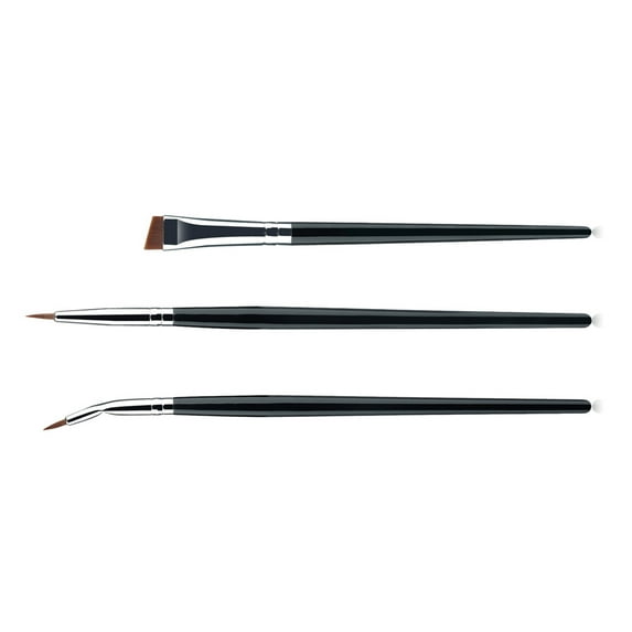 3 Pieces Professional Angled Eyeliners Brush Set With Soft Synthetic ...