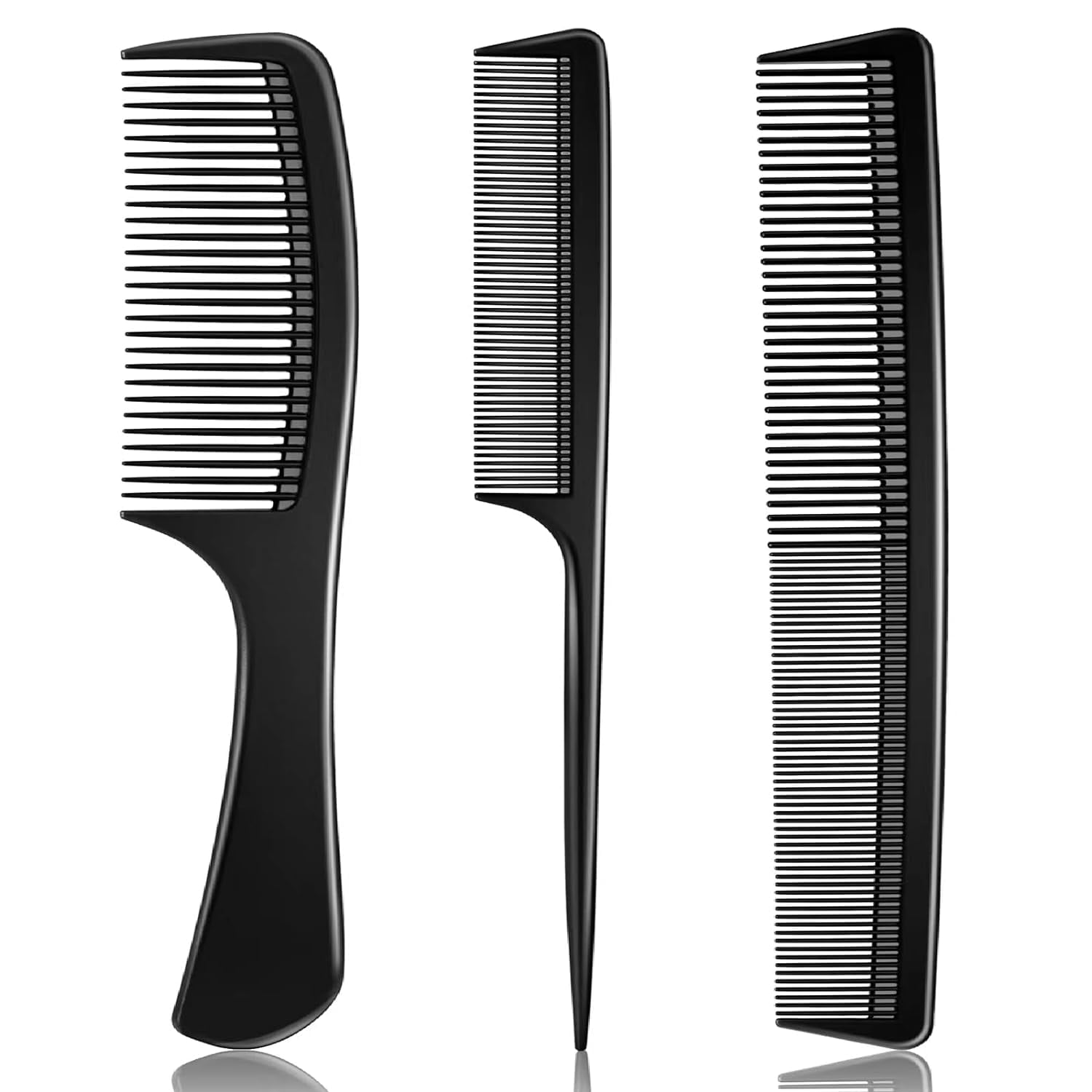 3 Pieces Professional Teasing , Premium Black Carbon Fiber Hair Set for ...