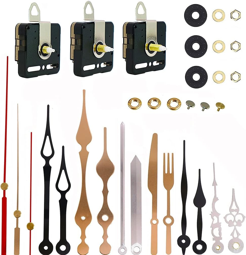 3 Pieces Quartz Clock Movement Mechanism With 6 Different Pairs Of ...