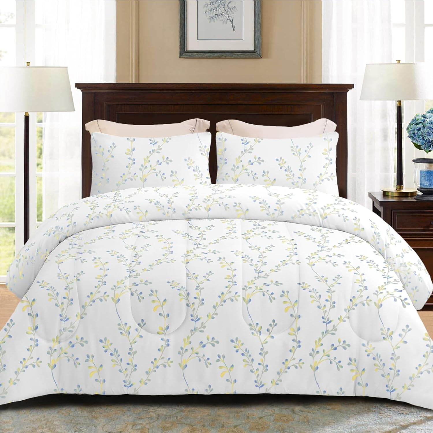 3 Pieces Queen Size Comforter Set, , with plush and fluffy polyester ...