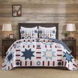 3 Pieces Quilt Set Soft Modern Style Star Rectangle Pattern Bedspread ...