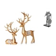 3 Pieces Reindeer Figurine Statue Knight Decoration Resin Material for ...