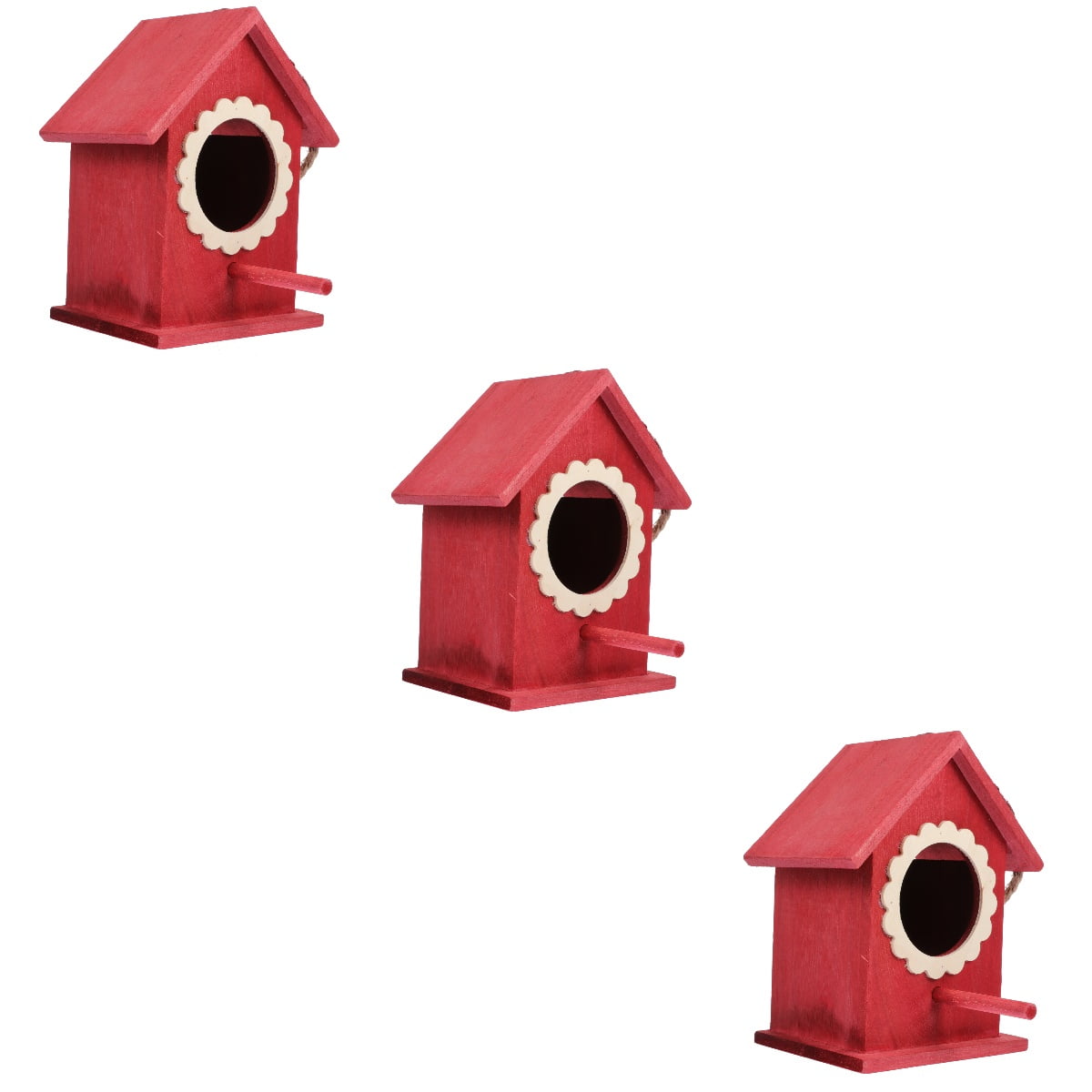 3 Pieces Robin Bird Box Wooden House Nest for Backyard - Walmart.com