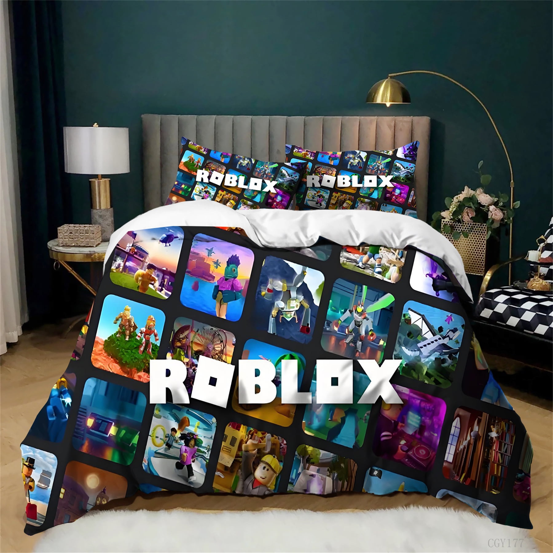 3 Pieces Roblox Duvet Cover Set Super Soft Cozy Bedding Set Twin Size ...