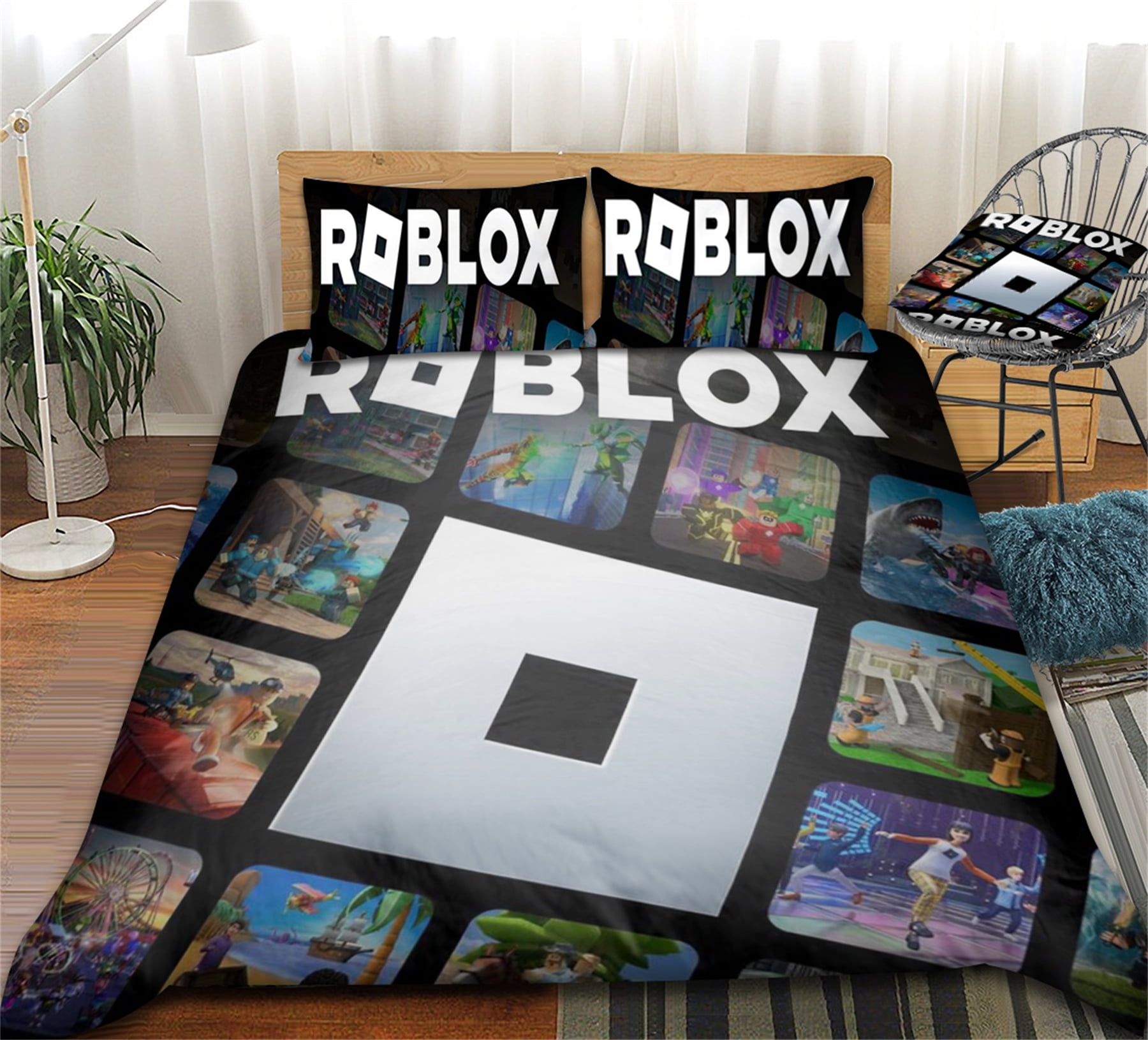 3 Pieces Roblox Duvet Cover Sets 3D Game Comforter Cover Soft and ...