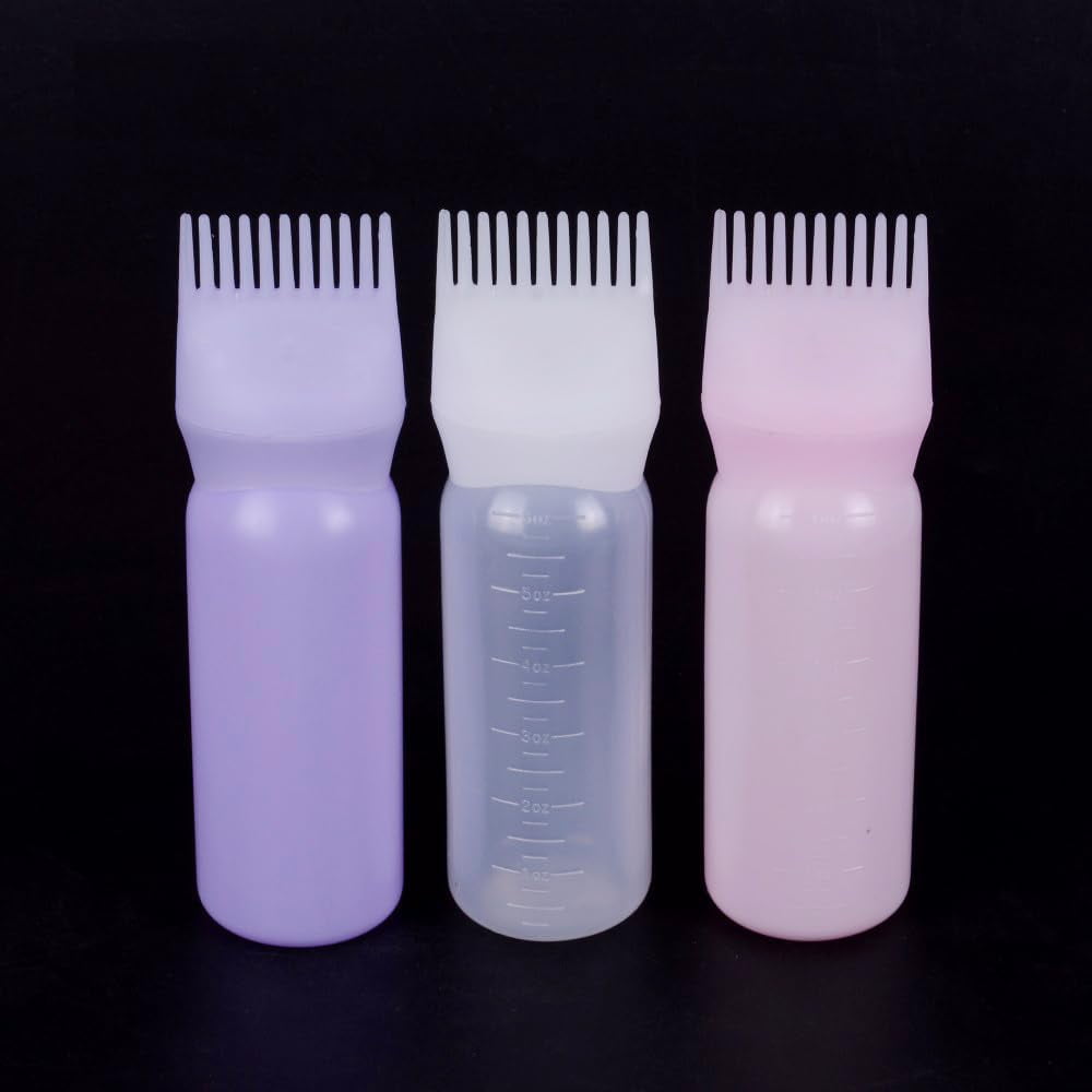 3 Pieces Root Comb Applicator Bottle Hair Oiling Applicator 6 Ounce