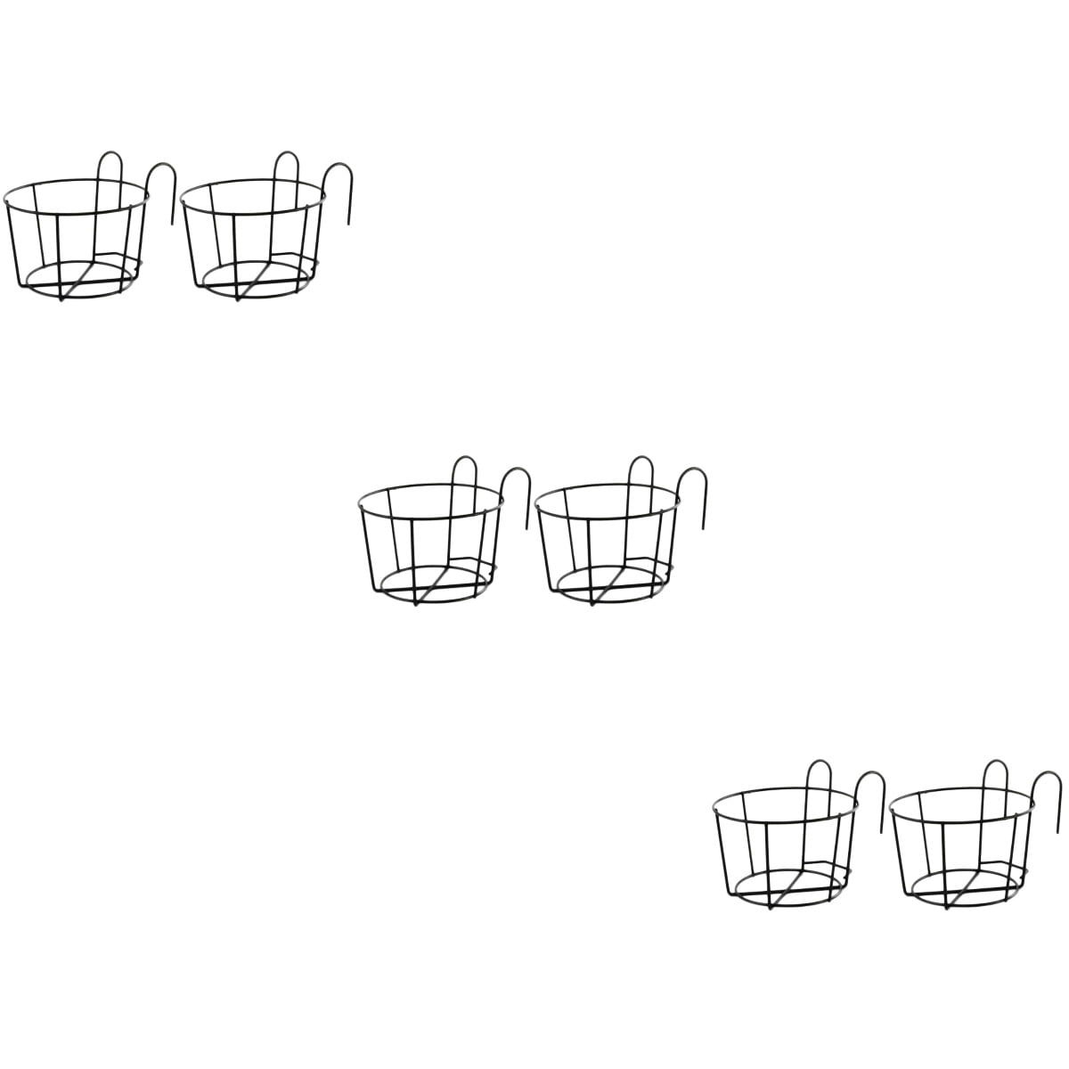 3 Pieces Round Hanging Railing Planter Baskets Hanger Bonsai Holder ...