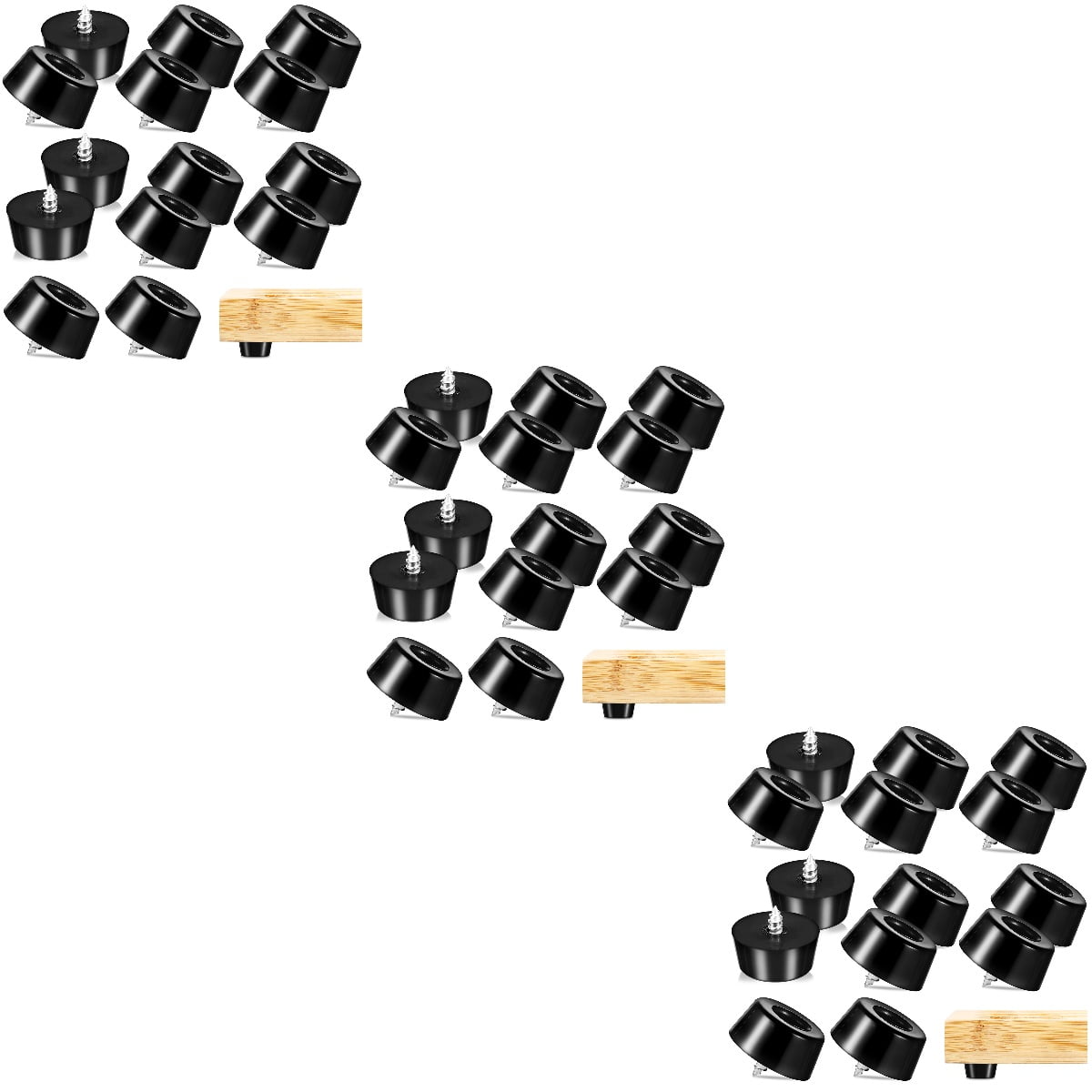CIMAXIC Furniture Stable Rubber Feet Kit in Black with Shock Absorbing ...