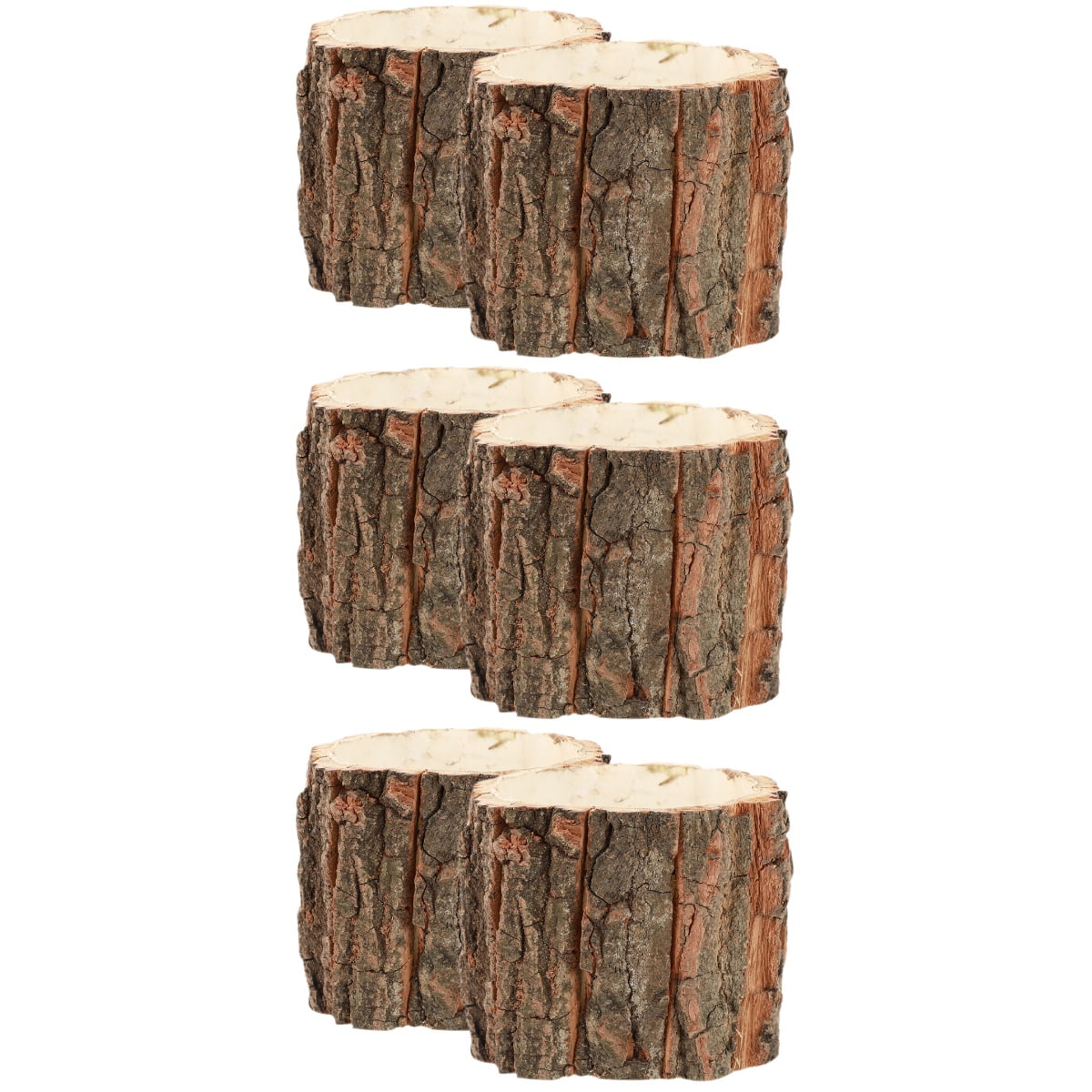 3 Pieces Rustic Planters for Outdoor Plants Wooden Log Container Flower ...