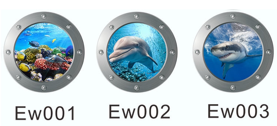 3 Pieces Sea World Wall Stickers, 11.42 Inch Removable Sea World Animal ...
