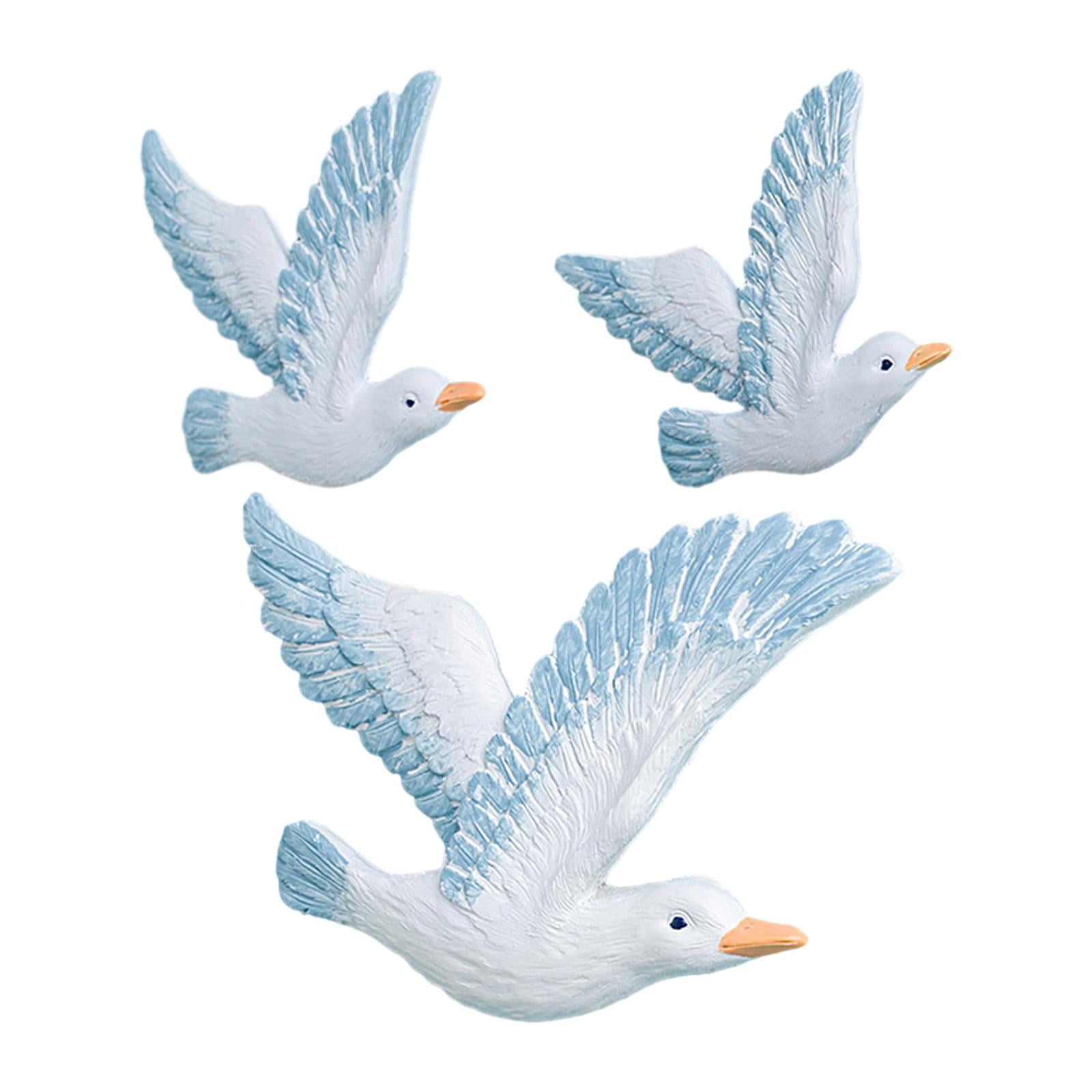 3 Pieces Seagull Wall Decor Flying Birds Wall Hanging Figures 3D ...
