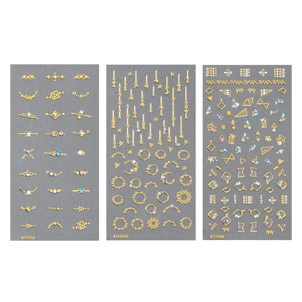 3 Pieces/Set Of Nail Stickers Diy Nail Art 3D Acrylic Carved Nail ...