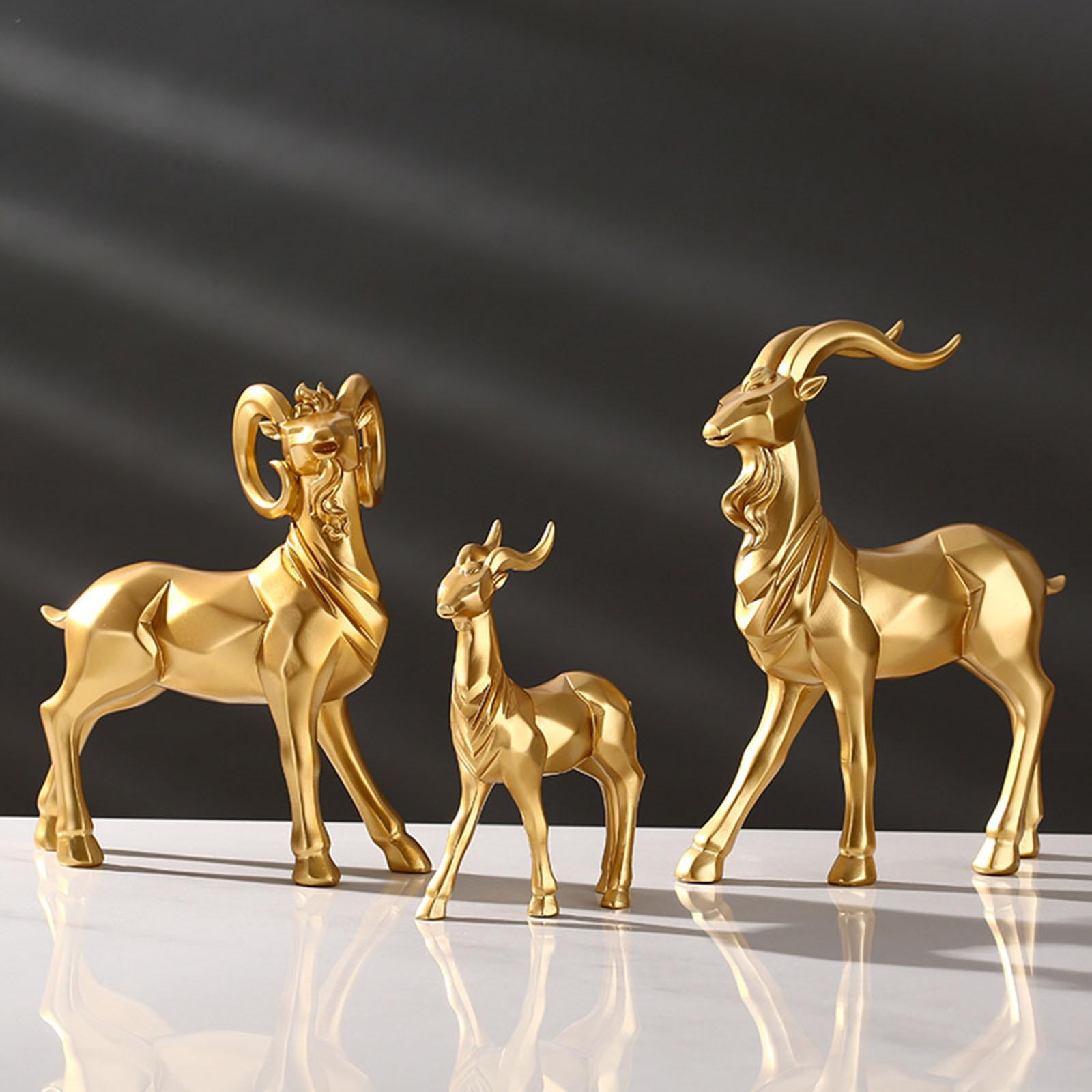 3 Pieces Sheep Sculpture Figurine Family Statues for Bookshelf Tabletop ...